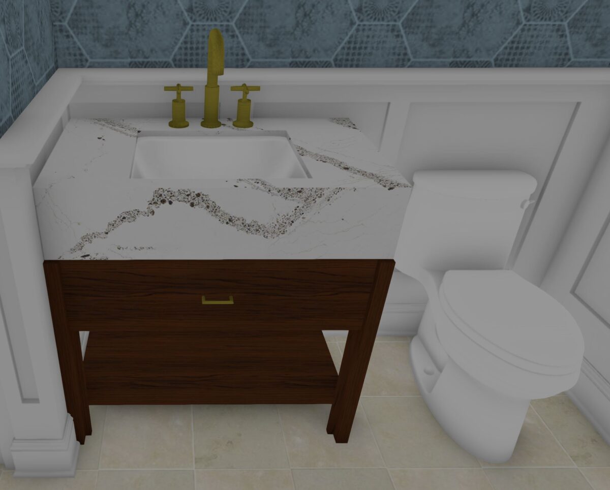 Custom Powder Room Vanity - Needham - J.P. Hoffman Design Build